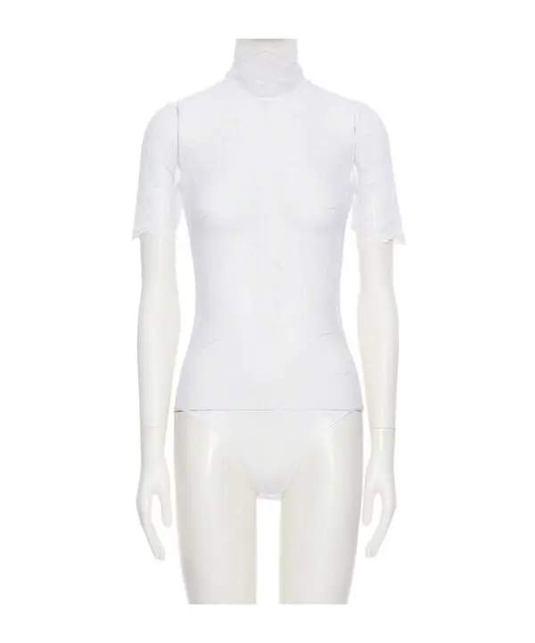 Valentino Garavani Short-sleeved High Neck Bodysuit - White