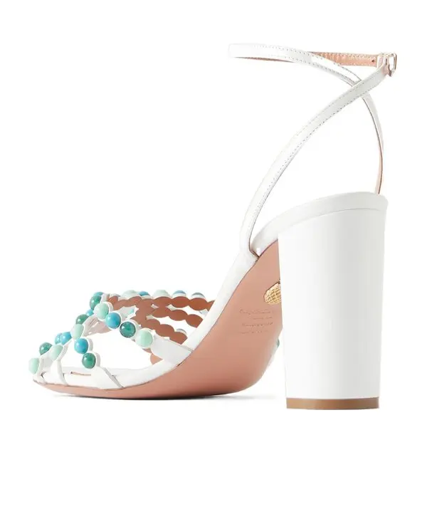 AQUAZZURA Embellished Leather Sandals