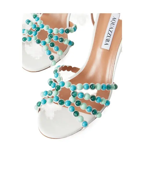 AQUAZZURA Embellished Leather Sandals