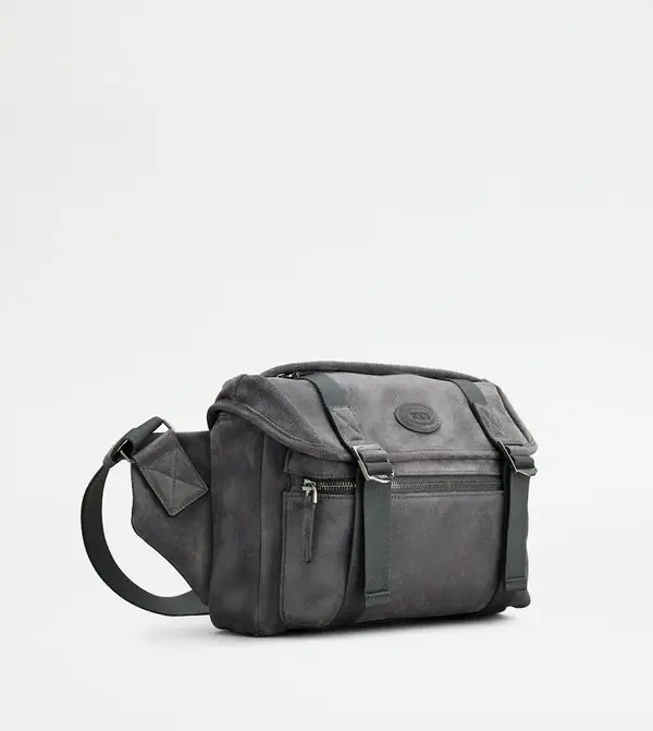 TOD'S Small Suede Shoulder Bag - Black