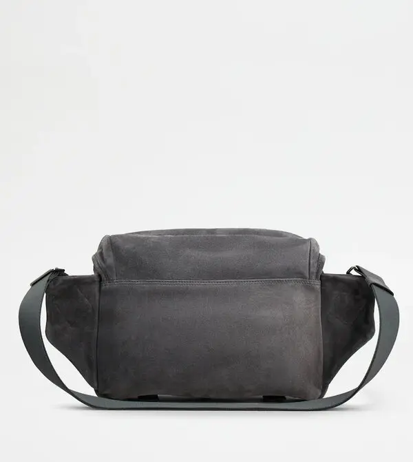 TOD'S Small Suede Shoulder Bag - Black