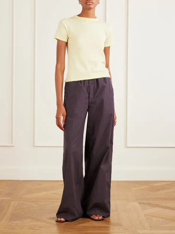 Auralee Thinstripe Shortsleeve Tee