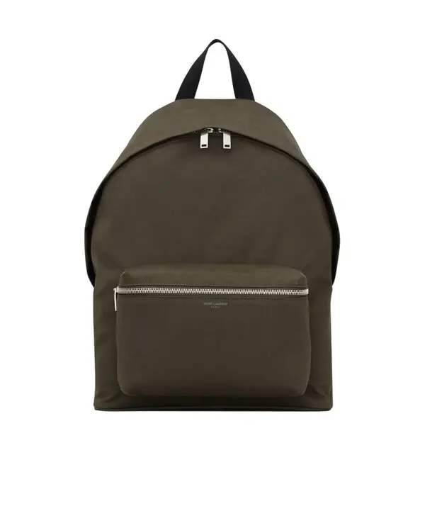 Saint Laurent City Backpack In Cotton Canvas - Deep Lobe