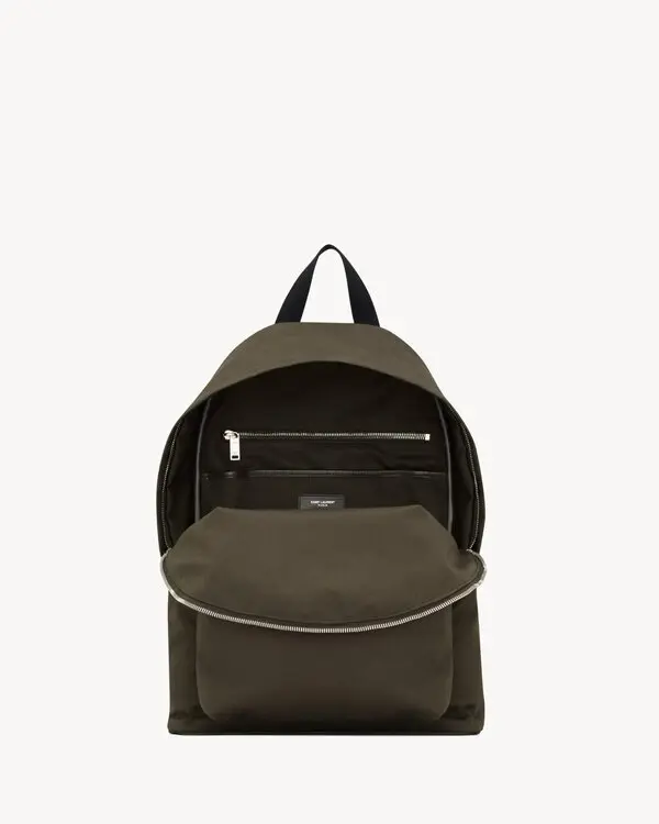 Saint Laurent City Backpack In Cotton Canvas