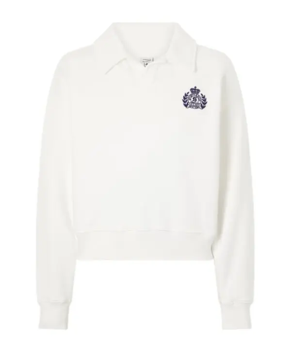 SPORTY  RICH Logo Embroidered Cotton Sweatshirt