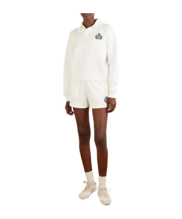 SPORTY  RICH Logo Embroidered Cotton Sweatshirt