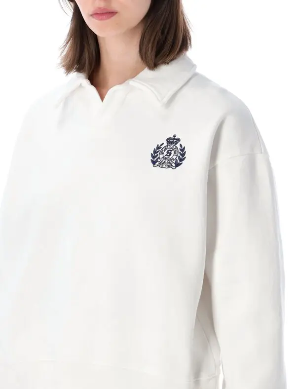 SPORTY  RICH Sporty & Rich Embroidered Cotton Sweatshirt