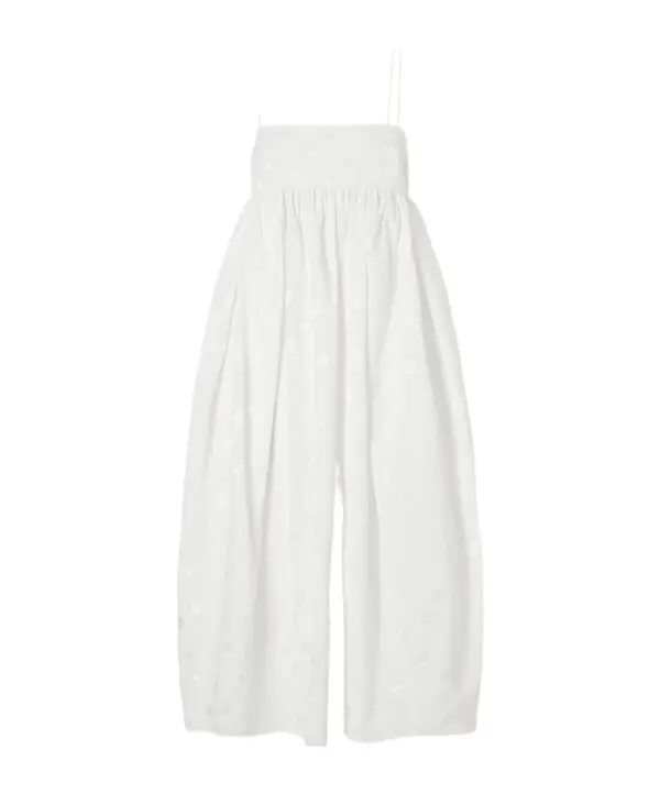 Cecilie Bahnsen Thin Strap Square Neck Dress - White