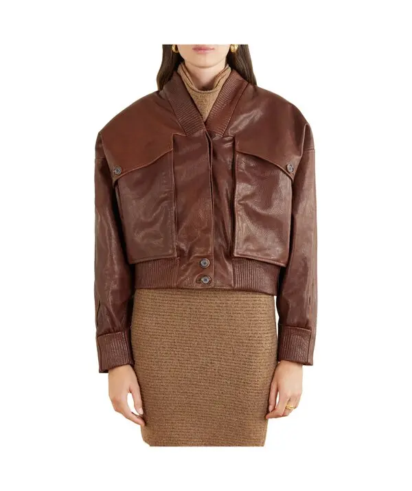 Magda Butrym Cropped Leather Jacket