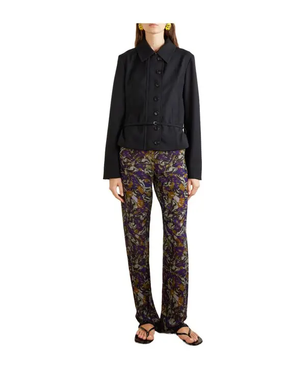 Dries Van Noten Cropped Jacket With Belt
