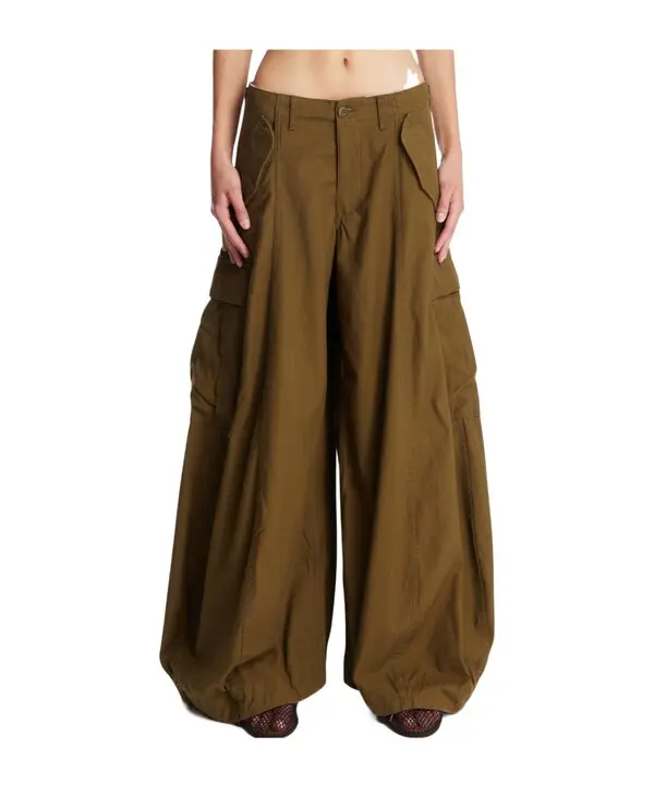 R13 Wide-leg Cargo Pants - Green