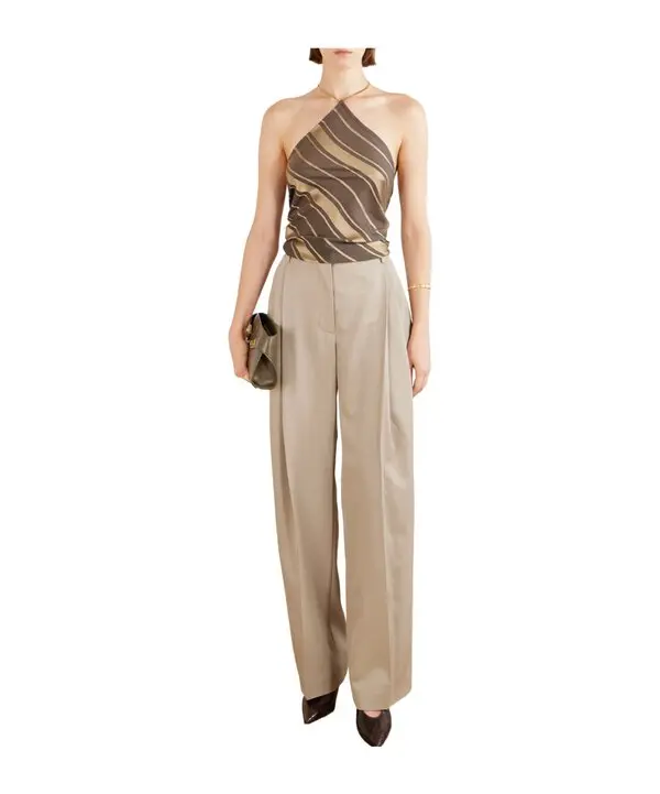 Stella McCartney Striped Open-back Satin Tank
