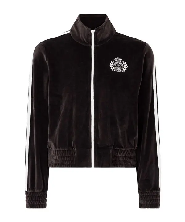SPORTY  RICH Elio Embroidered Sports Jacket - Brown