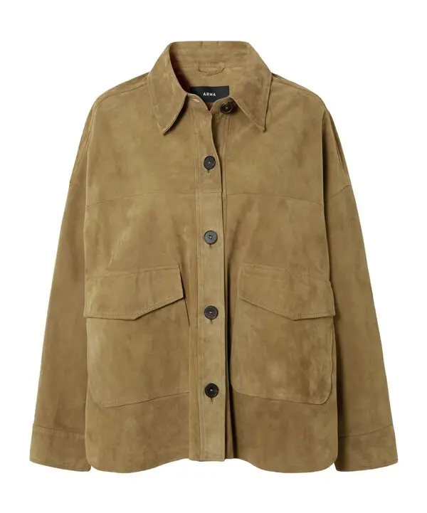 ARMA Paneled Suede Oversized Jacket
