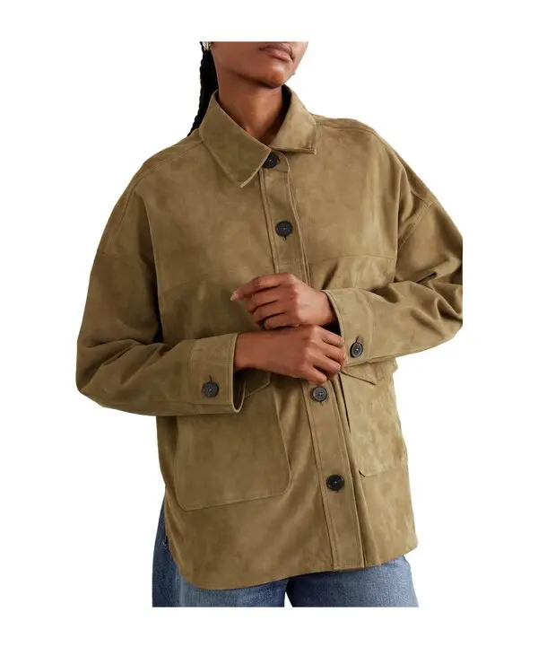 ARMA Paneled Suede Oversized Jacket