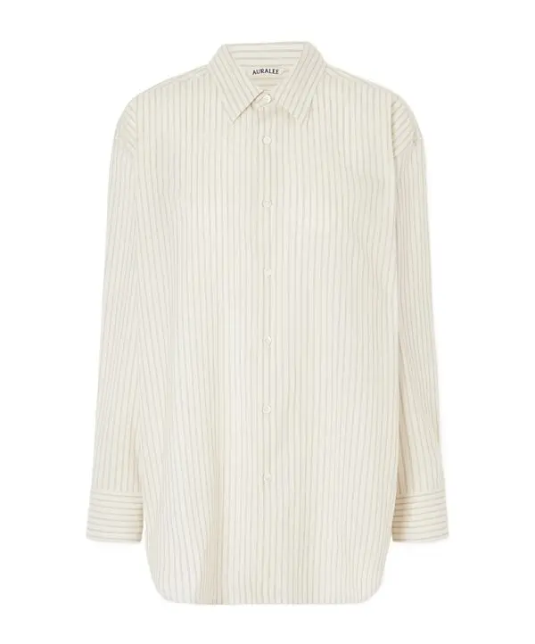 Auralee Striped Wool Shirt