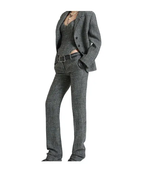Ermanno Scervino Bustier Top With Straps In Herringbone Tailoring Twill