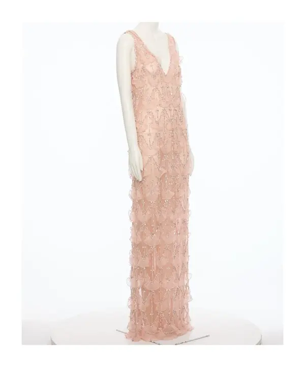 Valentino Garavani Sleeveless Embellished V-neck Gown