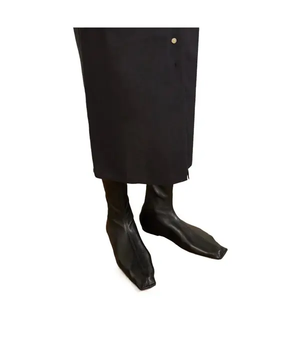 Khaite Solid Leather Ankle Boots