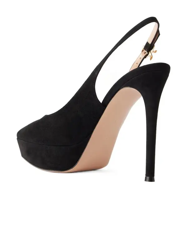 GIANVITO ROSSI Suede Slingback Pumps With Stiletto Heels