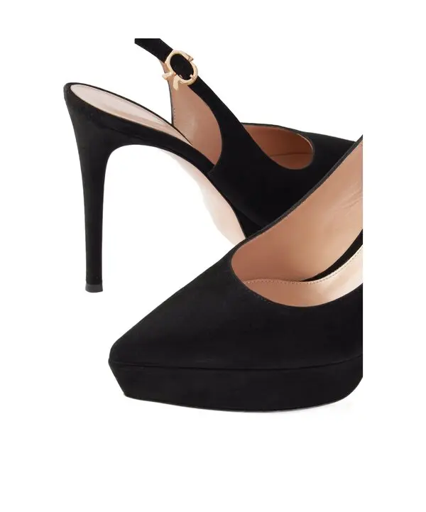 GIANVITO ROSSI Suede Slingback Pumps With Stiletto Heels