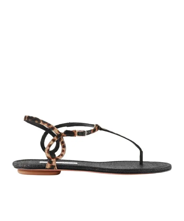 AQUAZZURA Leopard-print Calf Hair Sandals - No