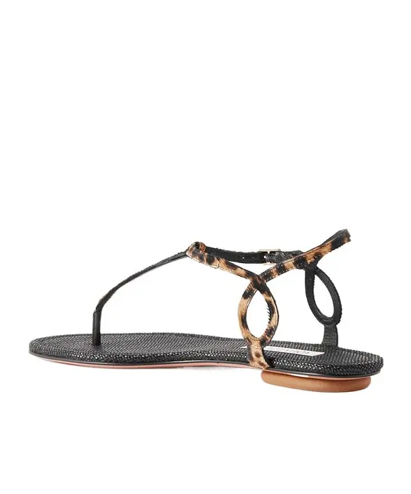 AQUAZZURA Leopard-print Calf Hair Sandals