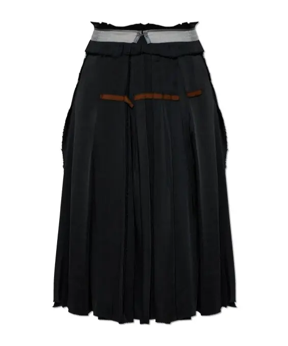 MAISON MARGIELA Pleated Midi Skirt - Black