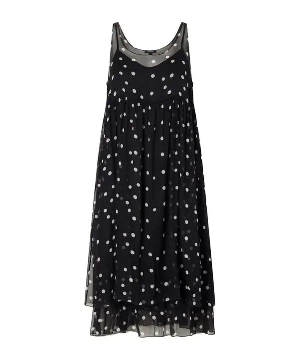 R13 Gathered Polka-dot Silk Midi Dress