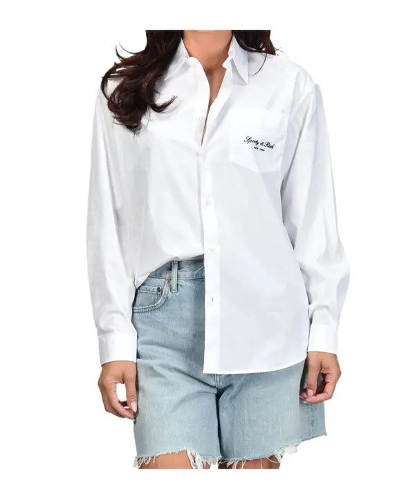 SPORTY  RICH Sporty & Rich Oversized Logo Shirt