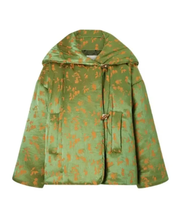 Dries Van Noten Jacquard Down Jacket - Green