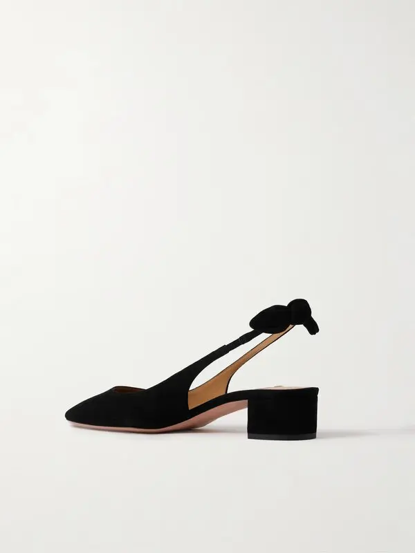 AQUAZZURA Solid Color Suede Slingback Pumps