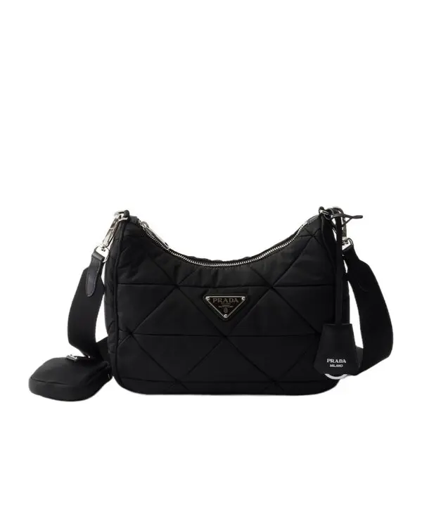 Prada Quilted Re-nylon Hobo Bag - Black