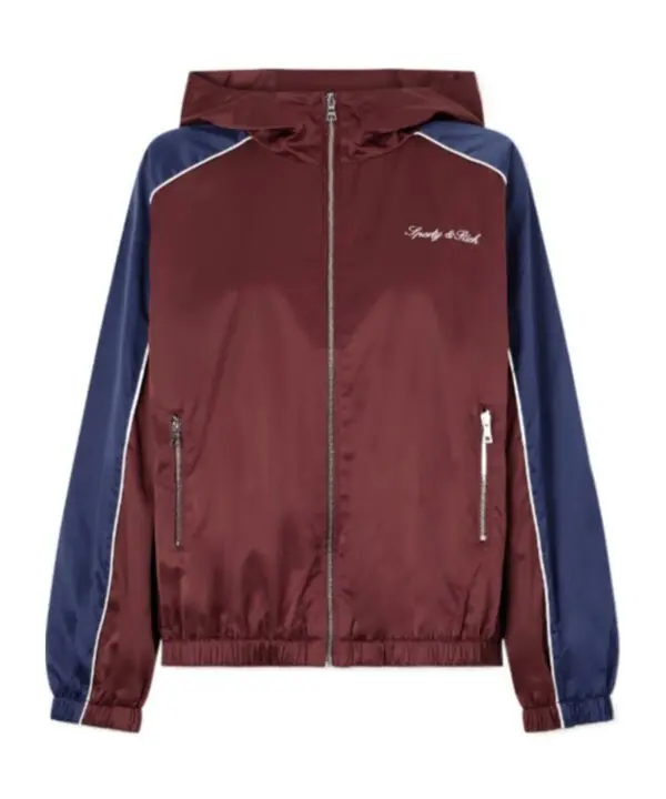 SPORTY  RICH Logo-embroidered Shell Jacket - Red