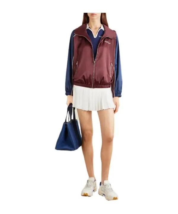 SPORTY  RICH Logo-embroidered Shell Jacket