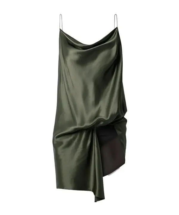 Christopher Esber Open-back Draped Satin Bodysuit - Green