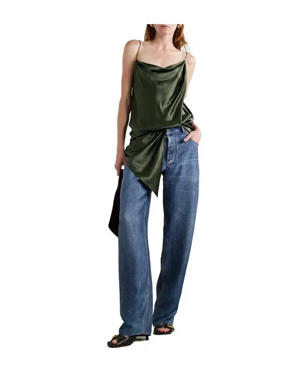 Christopher Esber Open-back Draped Satin Bodysuit
