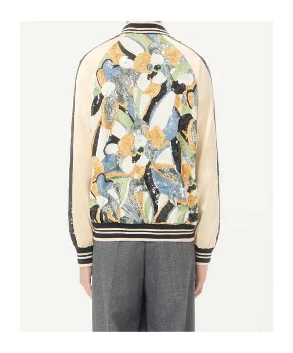 Valentino Garavani Souvenir Silk Jacket With Embroidered Sequins