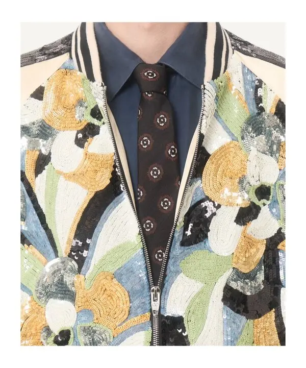 Valentino Garavani Souvenir Silk Jacket With Embroidered Sequins