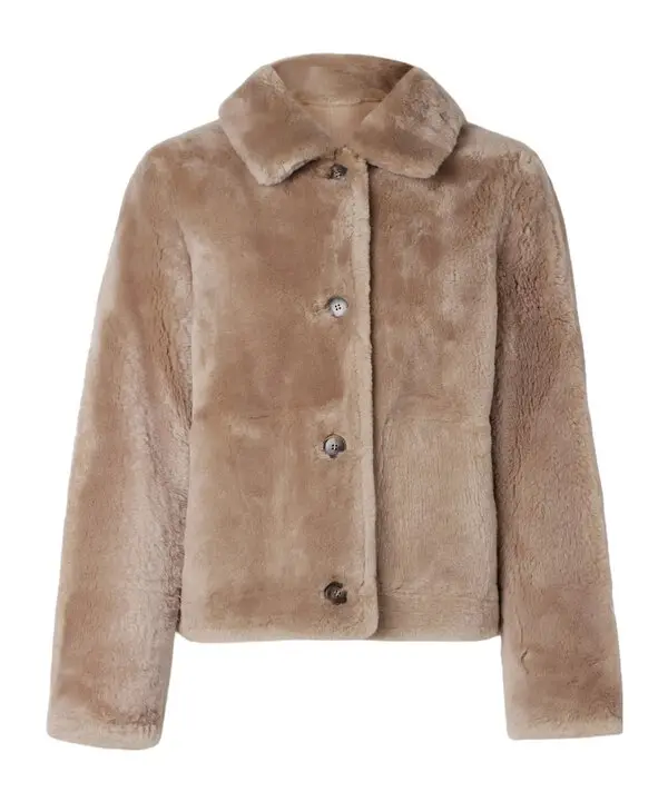 YVES SALOMON Shearling Jacket - Brown