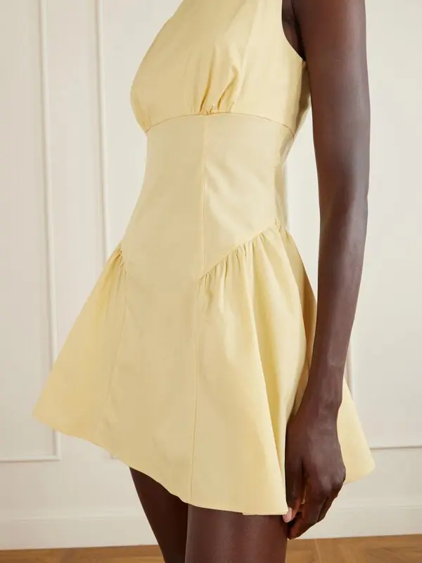 Staud Pale Yellow Sleeveless Mini Dress