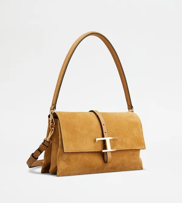 TOD'S T Timeless Flap Bag In Suede Mini