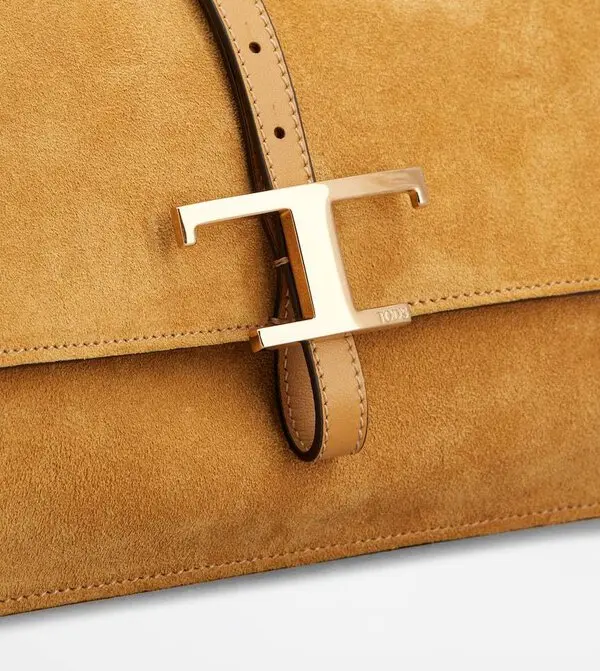 TOD'S T Timeless Flap Bag In Suede Mini