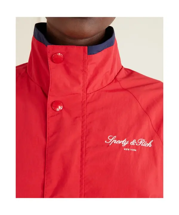 SPORTY  RICH Sporty & Rich Embroidered Logo Shell Jacket