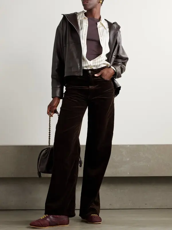 YVES SALOMON Hooded Leather Jacket