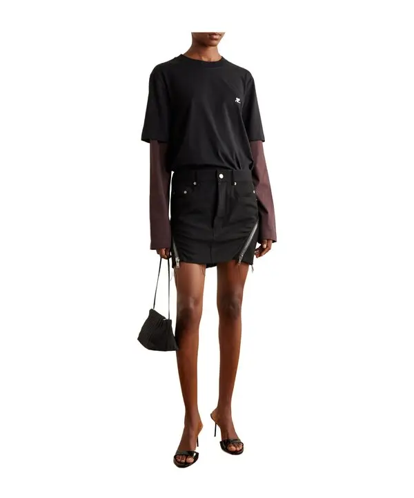 COURREGES Logo-embroidered Cotton-jersey T-shirt - F
