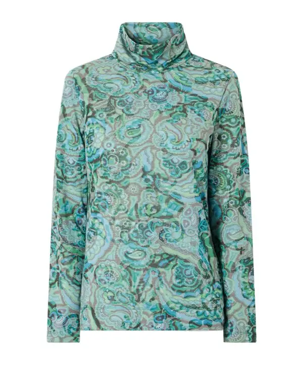 Dries Van Noten Paisley Print Long Sleeve Turtleneck - Green
