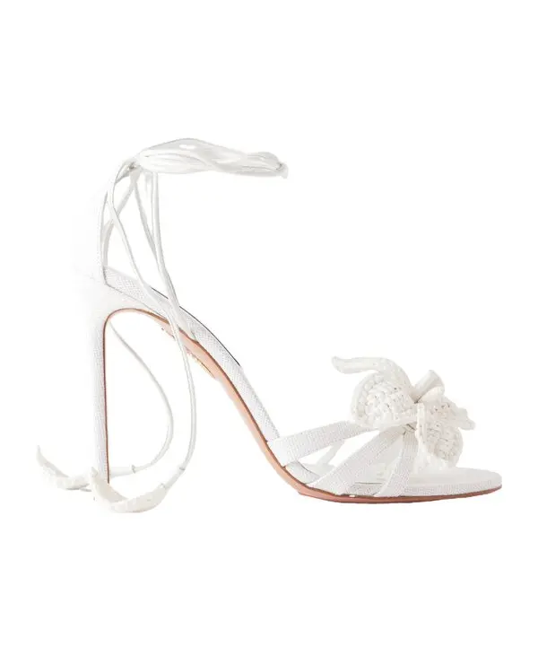 AQUAZZURA Raffia Sandals - White