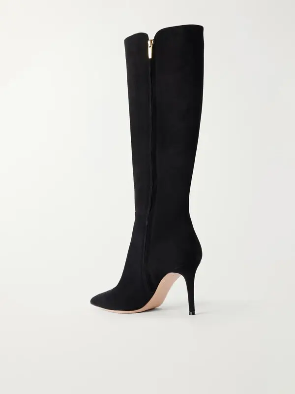 GIANVITO ROSSI Solid Suede Knee-high Boots