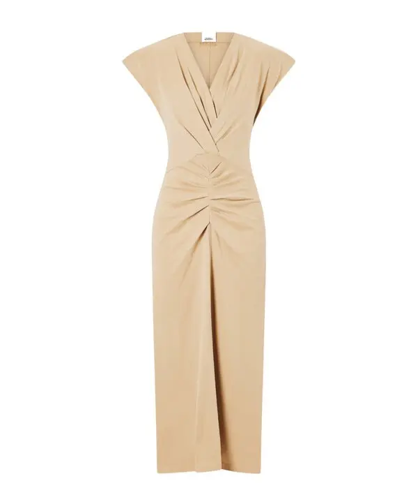 Isabel Marant Étoile V-neck Cap-sleeve Midi Dress - Nude